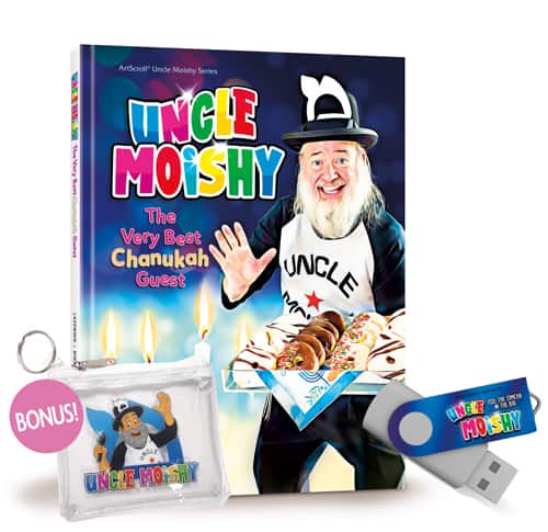 Uncle Moishy Chanukah Book + USB + FREE Tzedakah Pouch - Artscroll ...